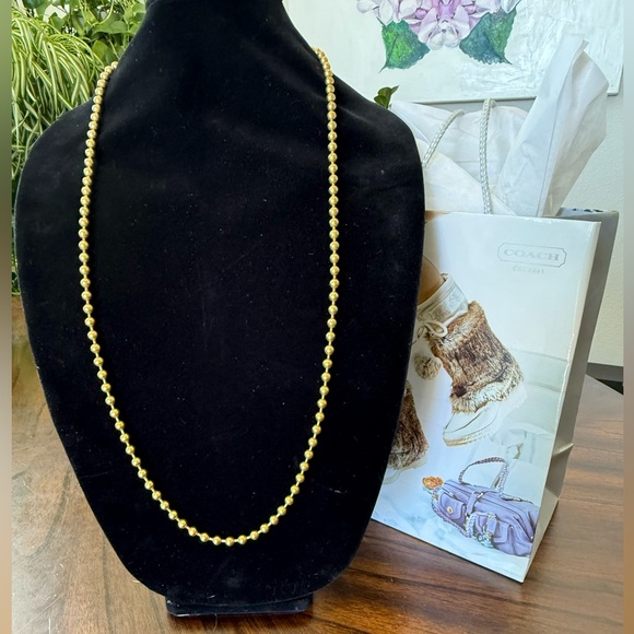 Coach | Jewelry | Coach Brass Ball Chain Necklace | Poshmark